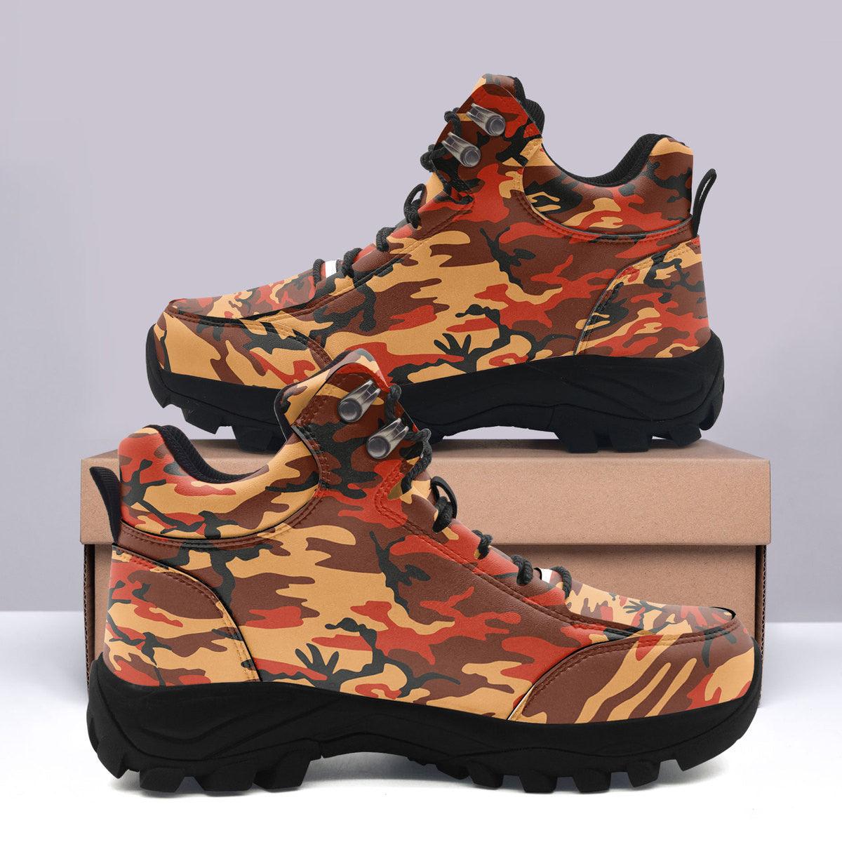 Flecktarn Red Brown German WWII CamoPatterns Hiking Shoes – makerhuman.com