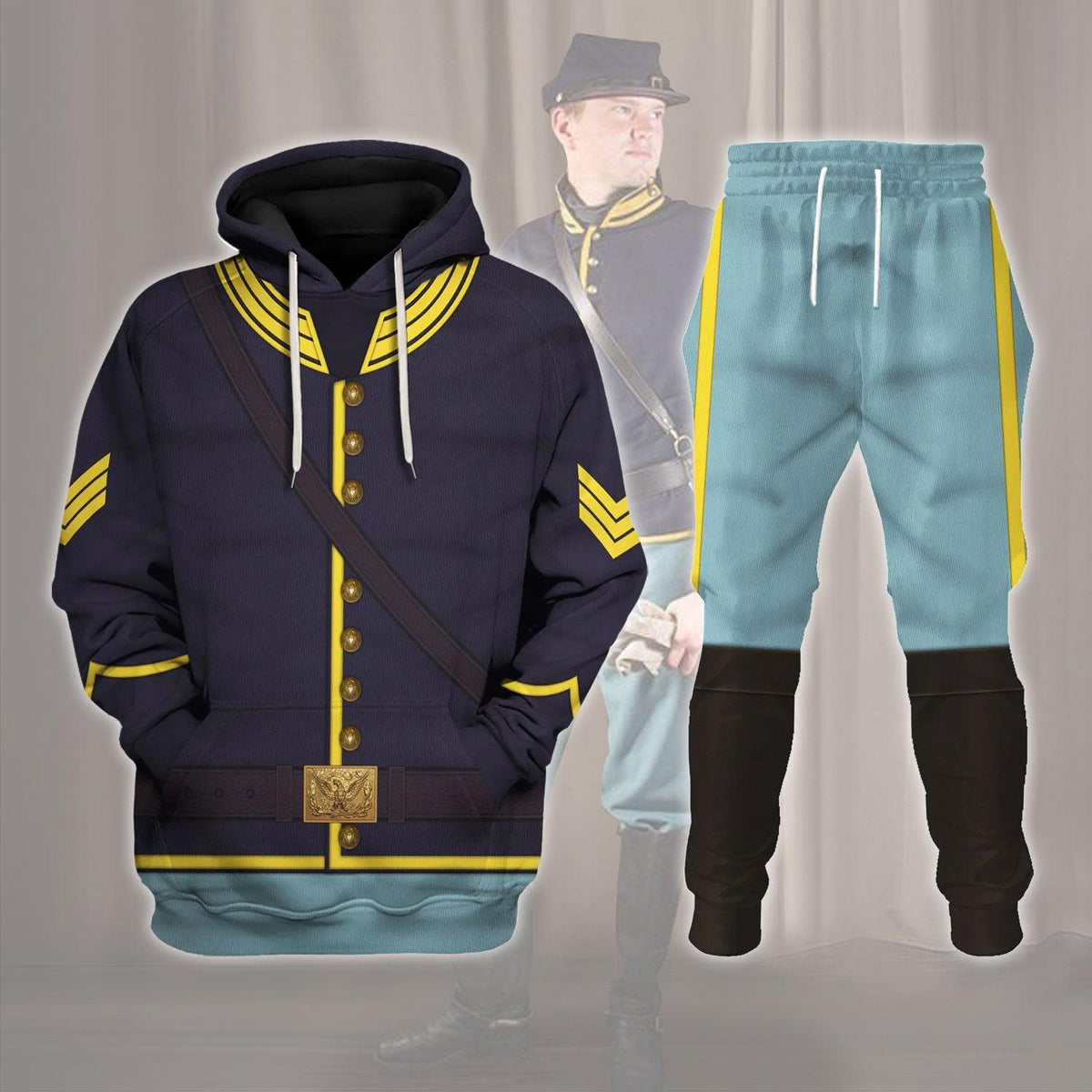 MakerHuman American Union Army- Cavalry Sergeant Costume Hoodie Sweats ...
