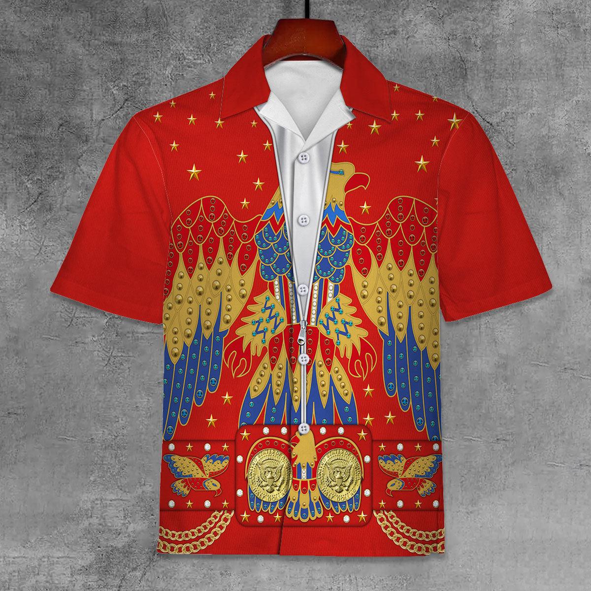 MakerHuman Elvis Eagle Red Unisex Hawaii Shirt – makerhuman.com