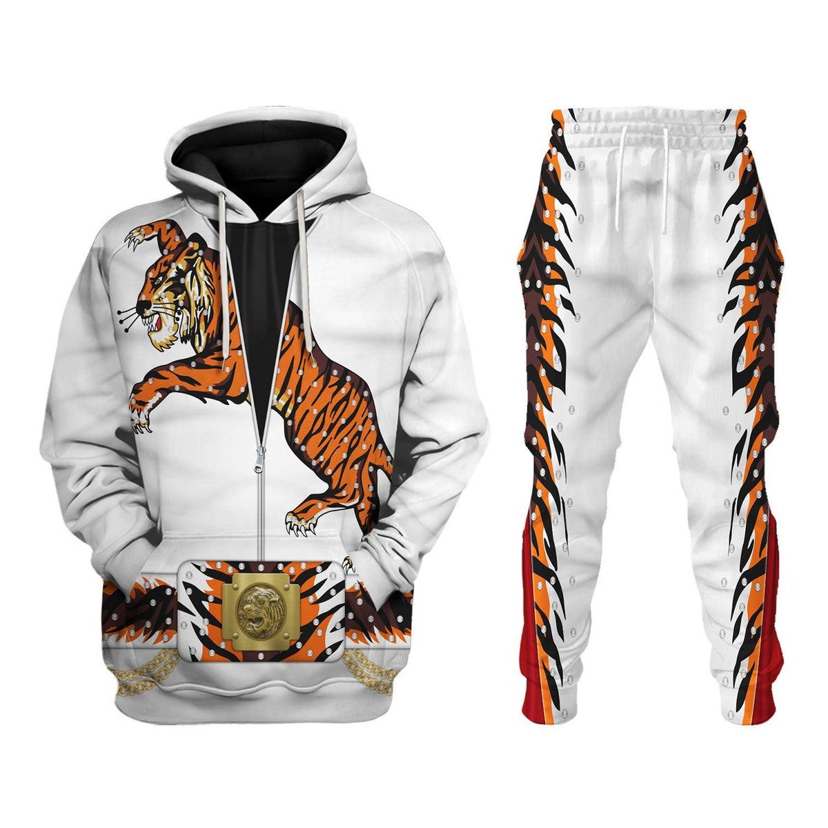 MakerHuman Elvis Presley Tiger Costume Hoodie Sweatshirt T-Shirt Sweat ...