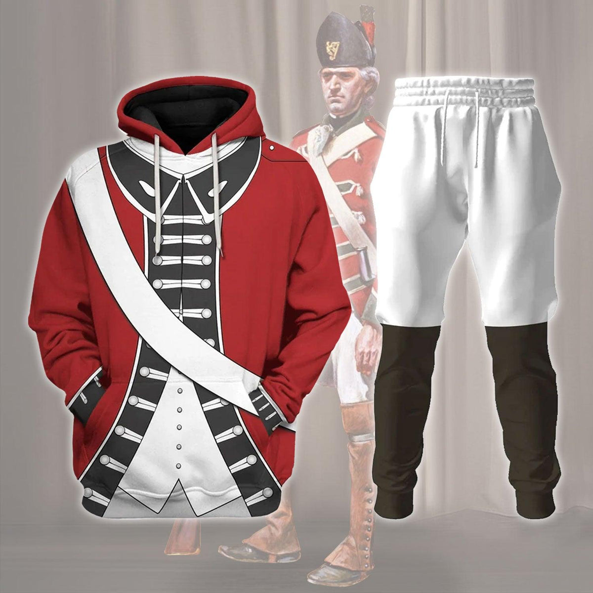 MakerHuman Loyalist Redcoat American Revolutionary War Costume Hoodie ...