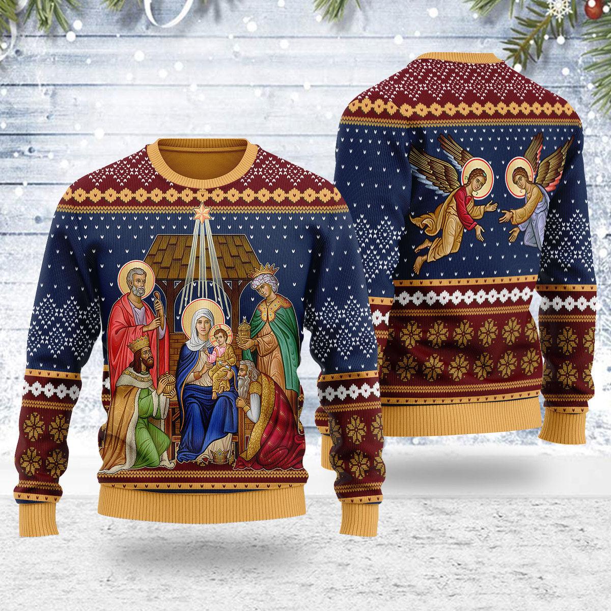 OodieGang Nativity of Jesus Christ Christmas Sweater – makerhuman.com