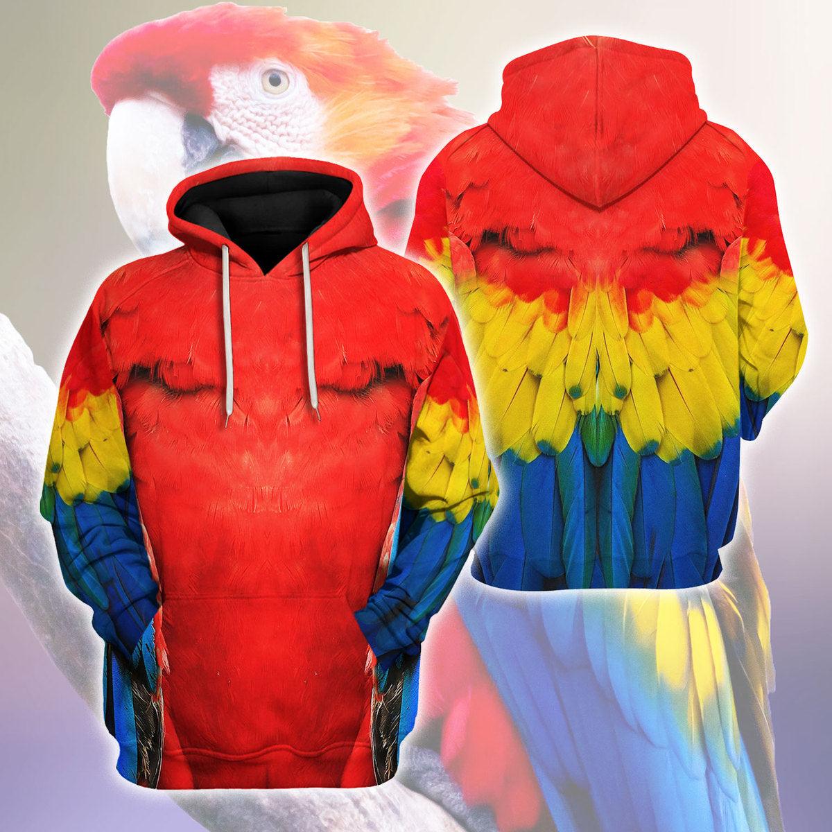 Macaw Parrot Animal Cosplay T-shirt Hoodie Sweatpants Apparel ...